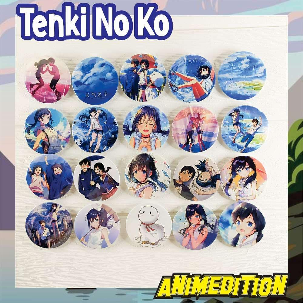 Jual Pin Button Anime Tenki No Ko Weathering With You Hina Amano Hodaka ...