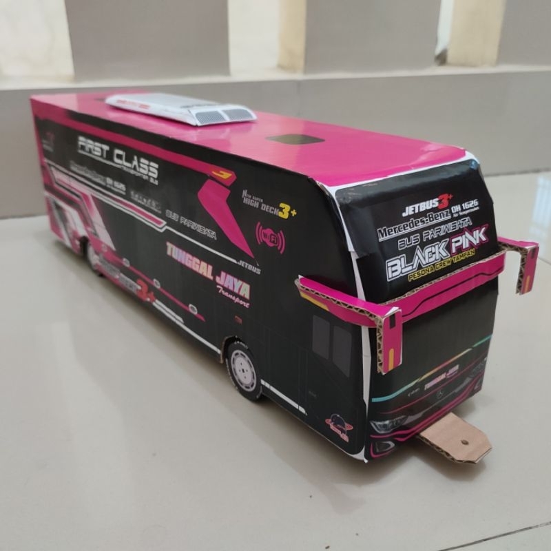 Jual Miniatur Bis Black Pink Jetbus 3 Stiker Livery dari Kardus ...