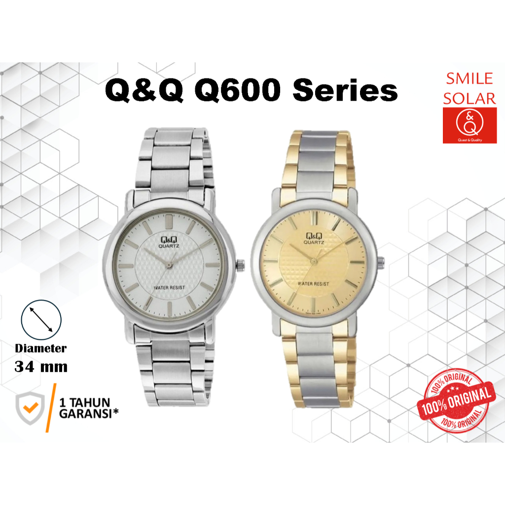 Jual NEW! Jam Tangan Pria Casual Business Rantai Stainless Steel Analog Original Q&Q QNQ QQ Q600 ...