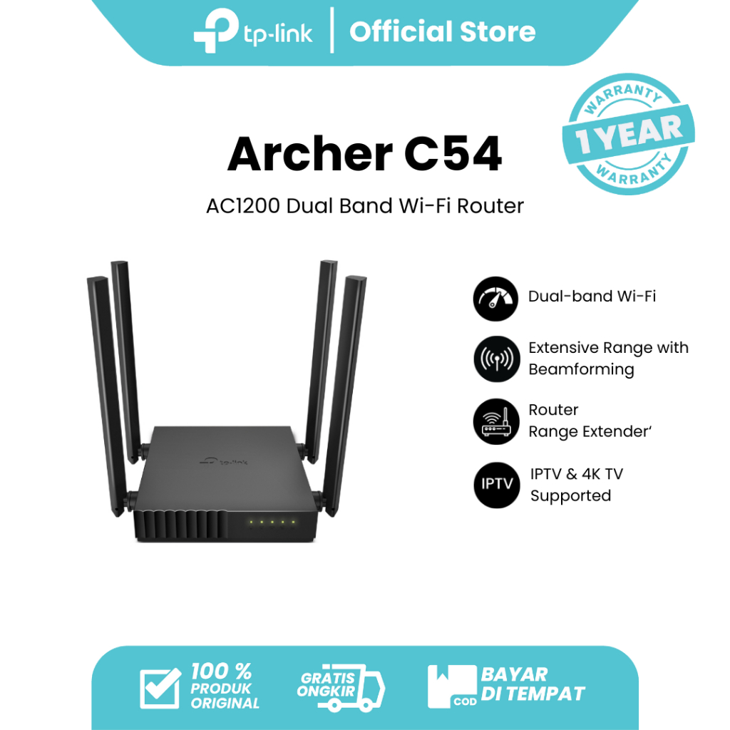 Jual TP-Link Archer C64 | AC1200 WiFi 5 Router | Wireless | Dual Band ...