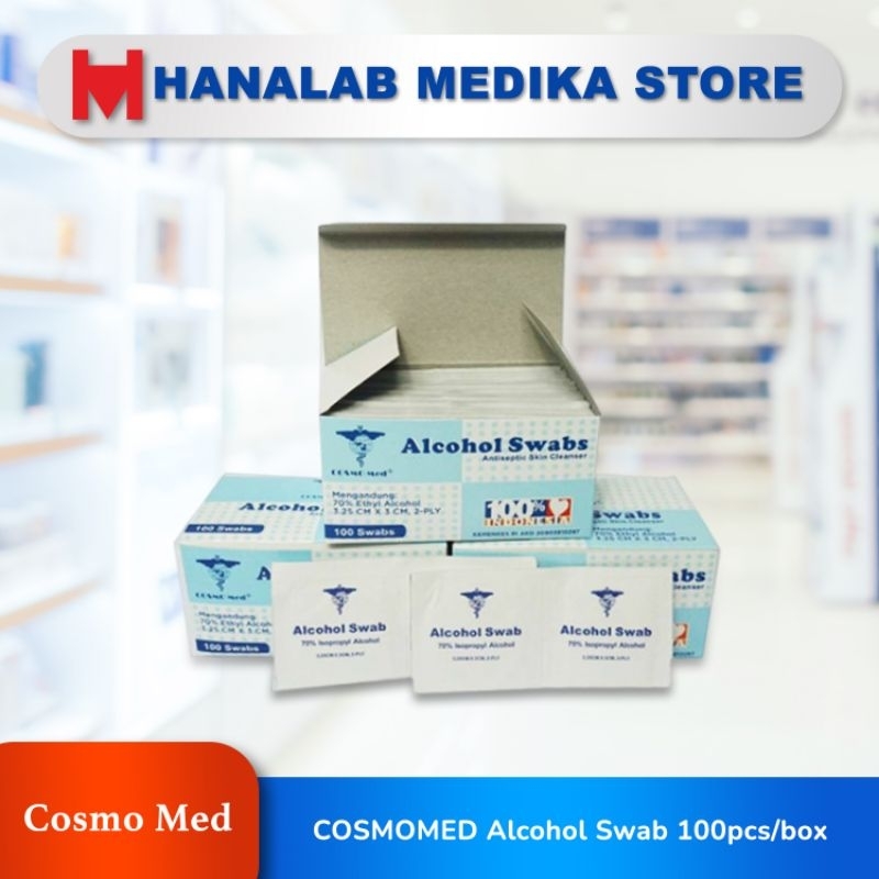 Jual COSMOMED Alcohol Swab 100pcs/box | Shopee Indonesia