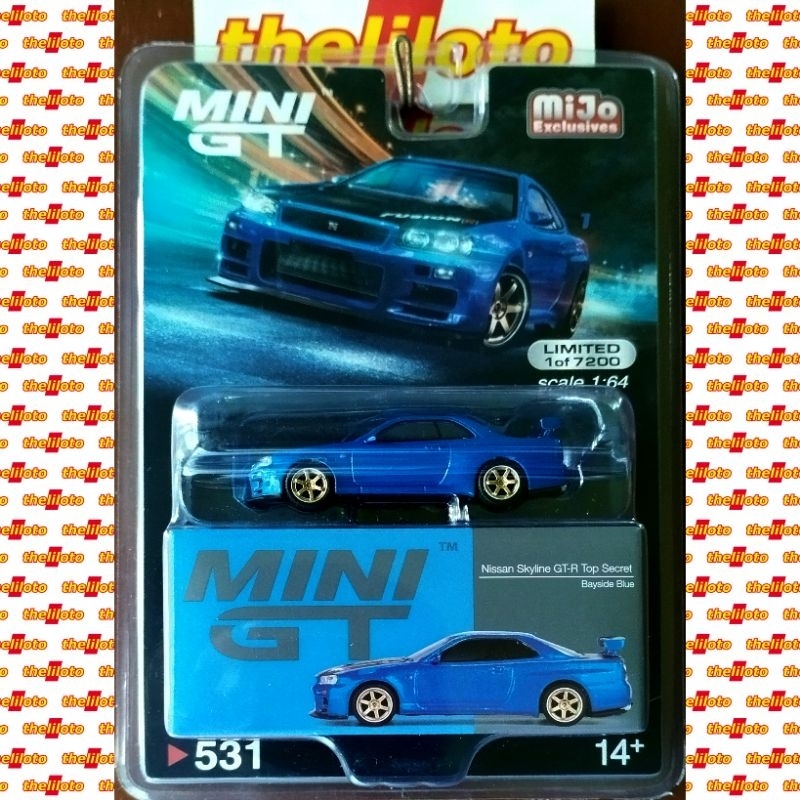 Jual MINI GT NISSAN SKYLINE GT-R TOP SECRET BAYSIDE BLUE GTR R34 531 ...