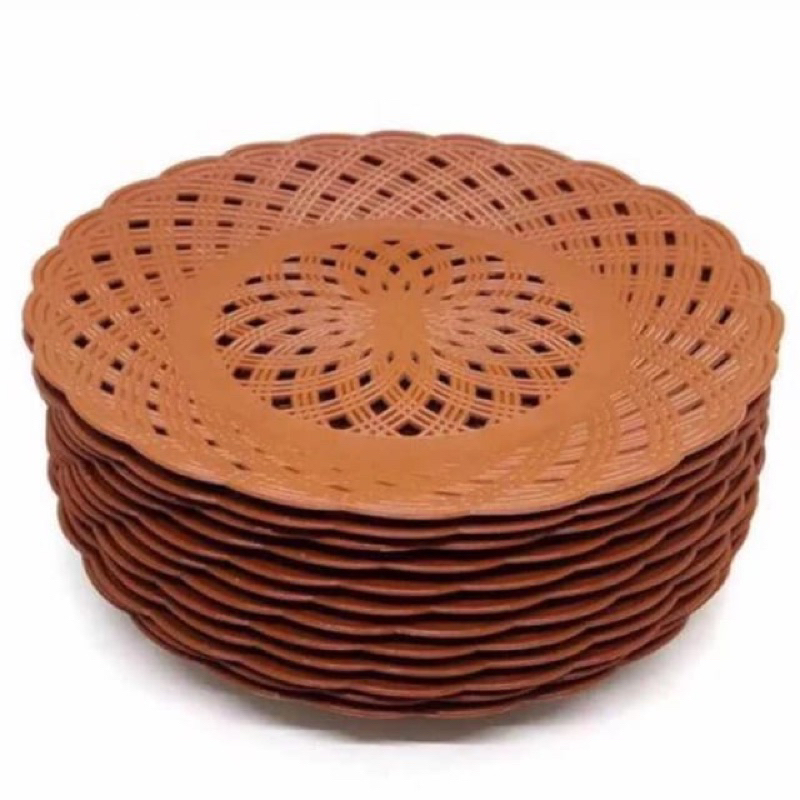 Jual Piring rotan plastik / piring anyam plastik / piring anyam ...