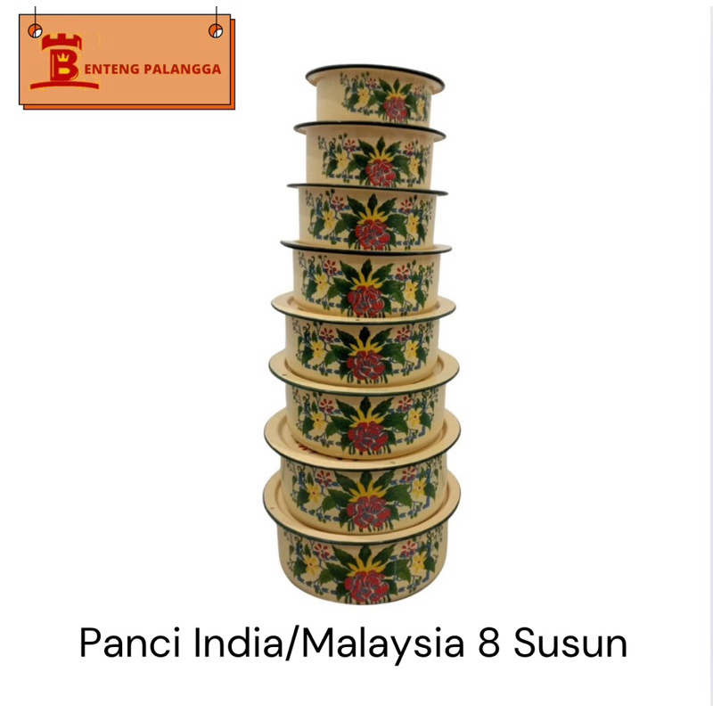 Jual Panci Set India Malaysia / Panci Kuning Susun 8/Panci Kuning/Wadah ...