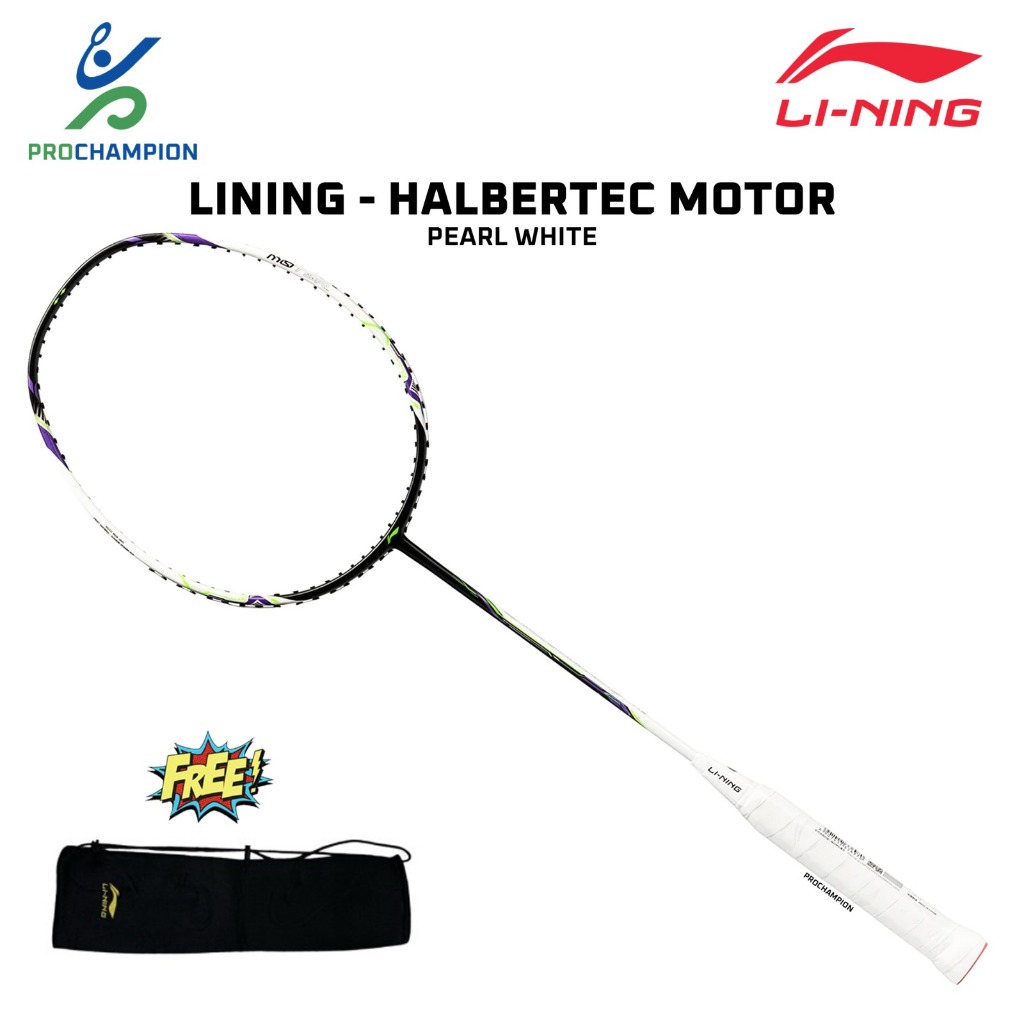 Jual New ! Raket Badminton Lining Halbertec Motor PEarl White | Shopee ...