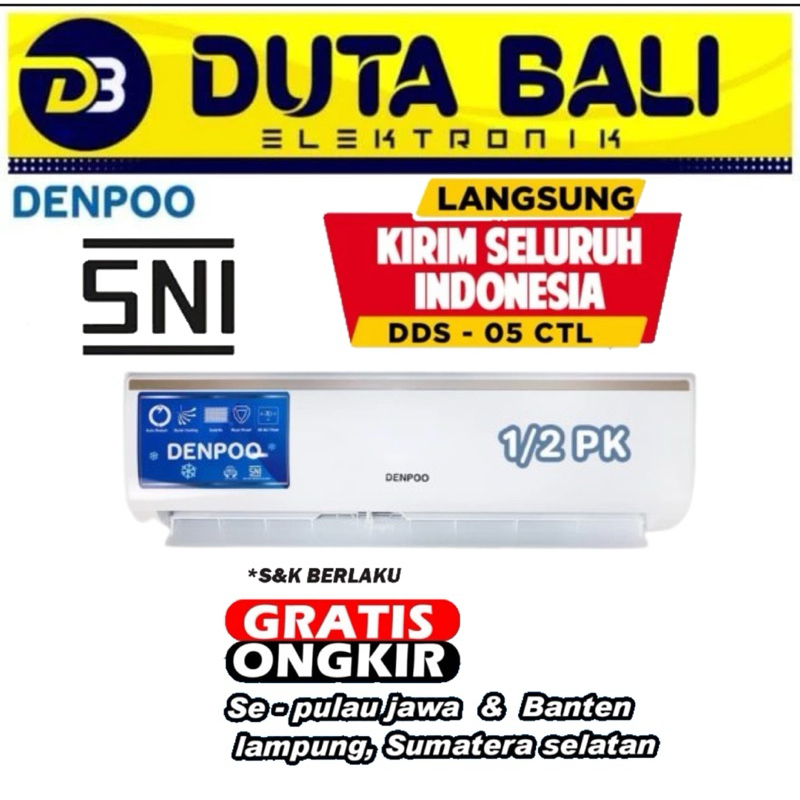 Jual DENPOO AC 1/2 PK + PASANG INSTALASI DDS 05CTL | Shopee Indonesia
