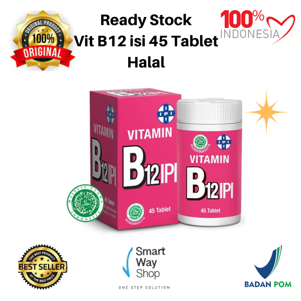 Jual Vitamin B12 IPI B12 Isi 45 Tablet HALAL ORI BPOM | Shopee Indonesia