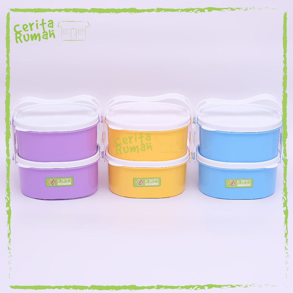 Jual Rantang Susun 2 Plastik Tempat Bekal Food Storage Mini Kirei ...