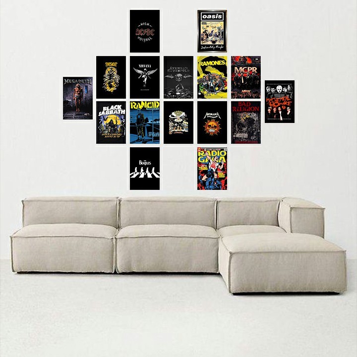 Jual Poster Dinding Kamar Band 16 pcs ukuran A6,A5,A4,A3 Kertas Art ...