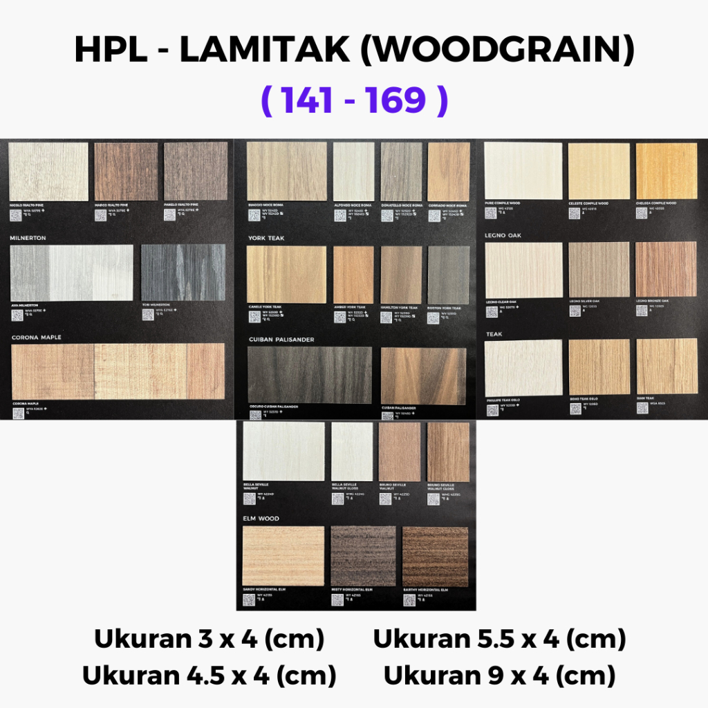 Jual Sample Material HPL Lamitak Wood Kayu (141-169) | Material ...