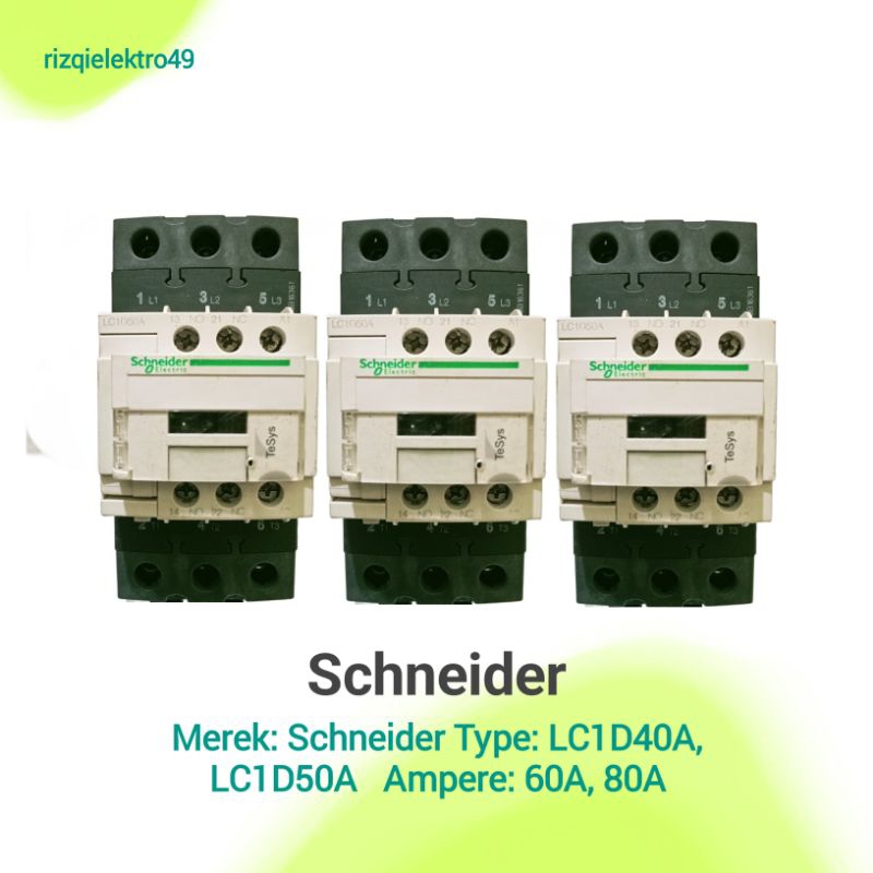 Jual Kontaktor contaktor Schneider LC1D40A 60a, LC1D50A 80a 220v ...