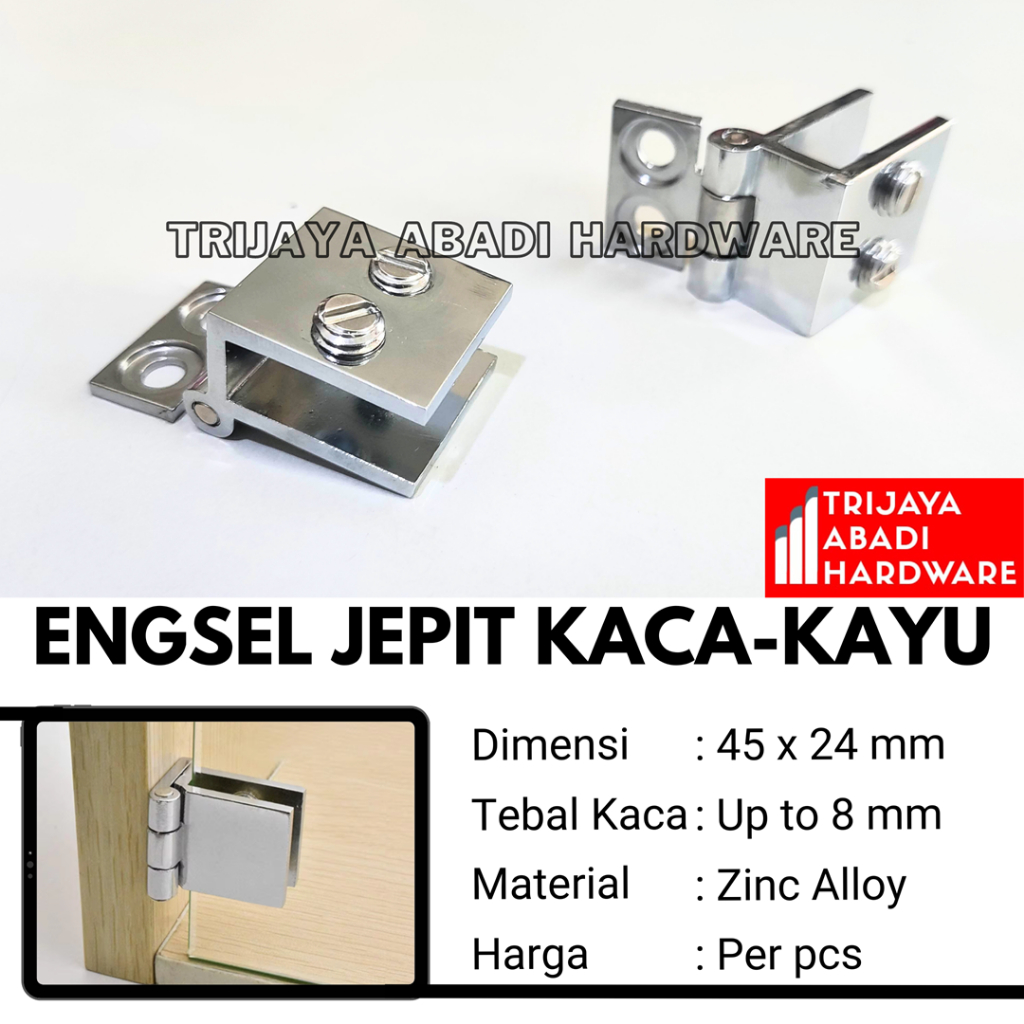 Jual Engsel Jepit Kaca ke Kayu Engsel Pintu Kaca Kabinet Etalase ...