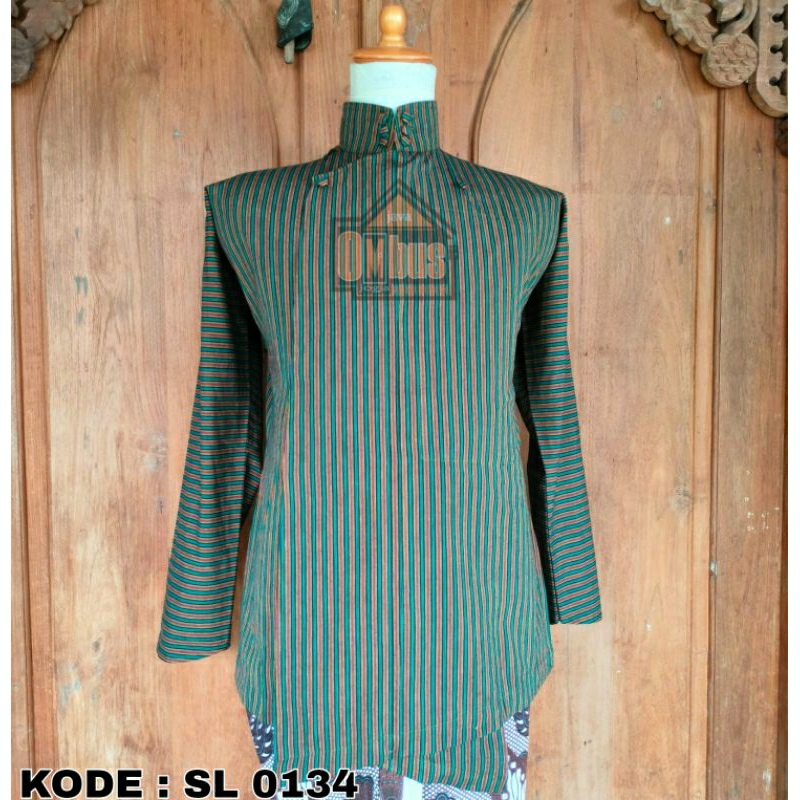 Jual Surjan Lurik Tenun Alusan Kode SL 0134||Baju Jawa || Baju Lurik ...