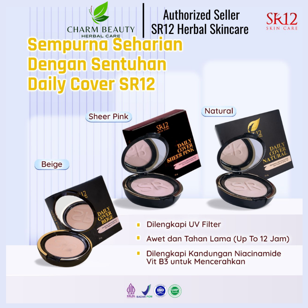 Jual Bedak SR12 - Bedak Padat SR12 - Bedak SR 12 - Daily Cover Natural | Shopee Indonesia