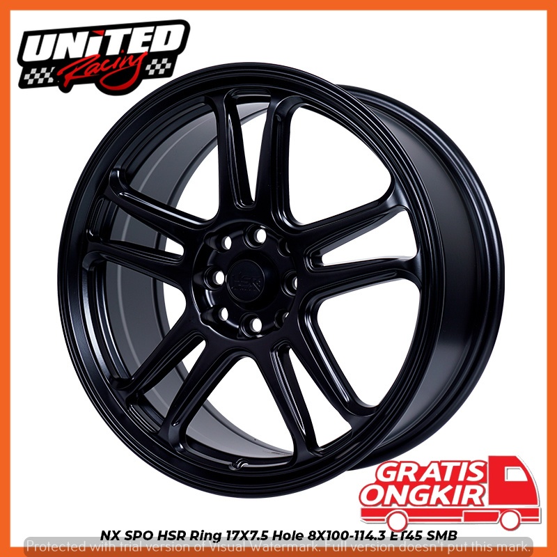 Jual VELG HSR NX SPO RING 17 BLACK LEBAR 7,5 ET45 UNTUK MOBIL AVANZA GRAND LIVINA LATIO CITY ...