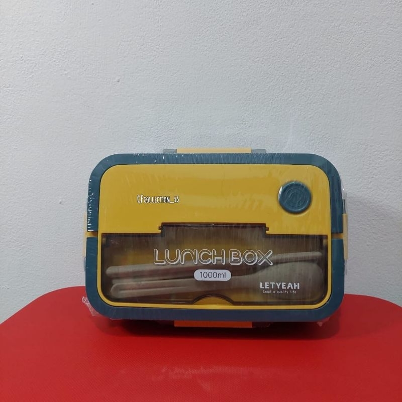 Jual Kotak makan / kotak bekal / lunch box warna biru tua dan kuning ...