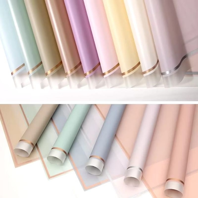 Jual (Lembaran) Flower Warpping Cello New Gold Frame/Kertas Buket ...