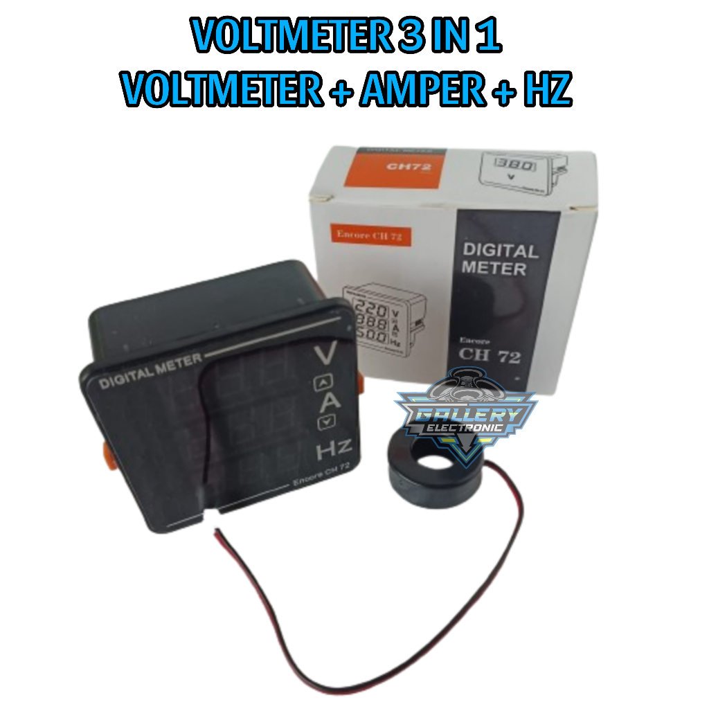 Jual Digital 3in1 Voltmeter AC - Ampere Meter - HZ Meter / Volt Amper ...