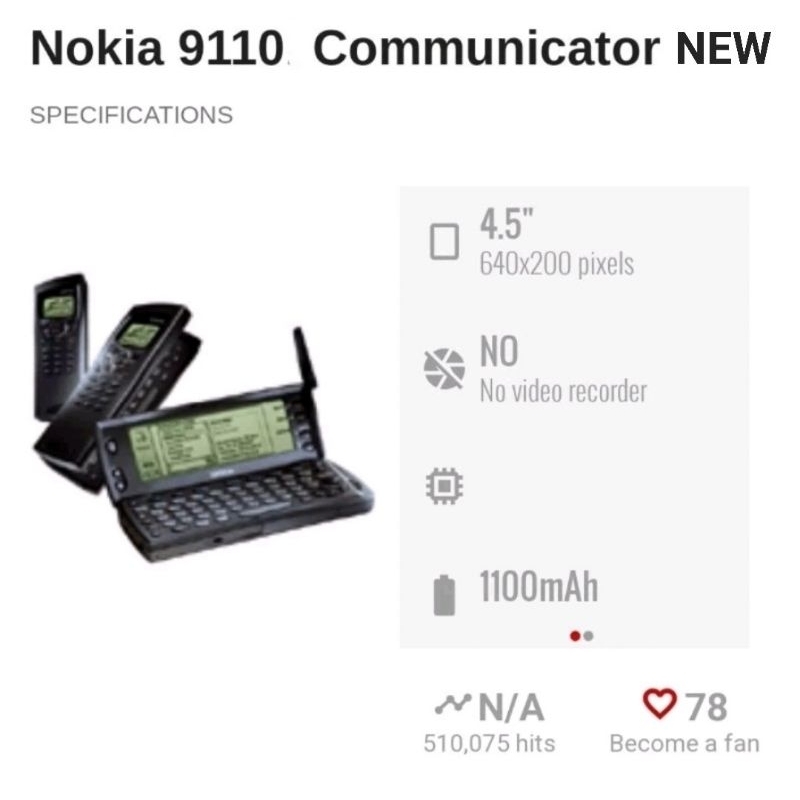Jual NOKIA 9110 COMMUNICATOR NEW VINTAGE HP LANGKA UNIK DAN ANTIK HPNYA PARA KOLEKTOR 100% ...