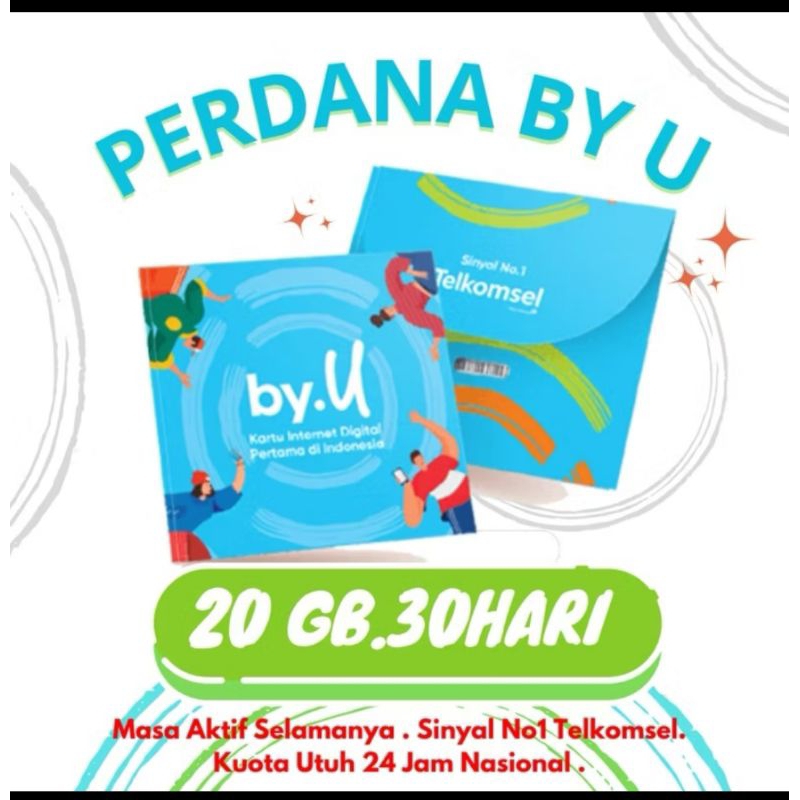 Jual KARTU BYU 20GB kuota Nasional masa aktif selamanya. | Shopee Indonesia