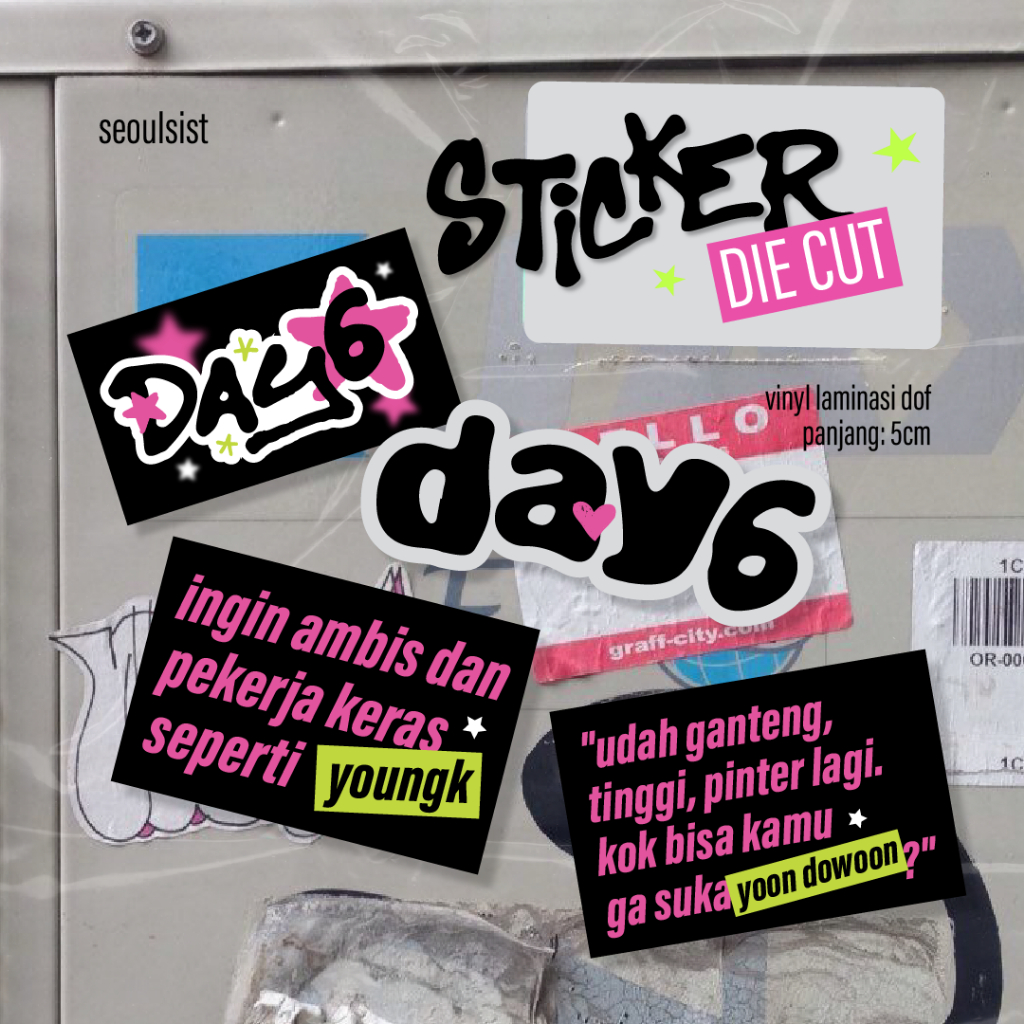 Jual Sticker Die Cut DAY6 | Day6 - Youngk ambis - Dowoon ganteng ...