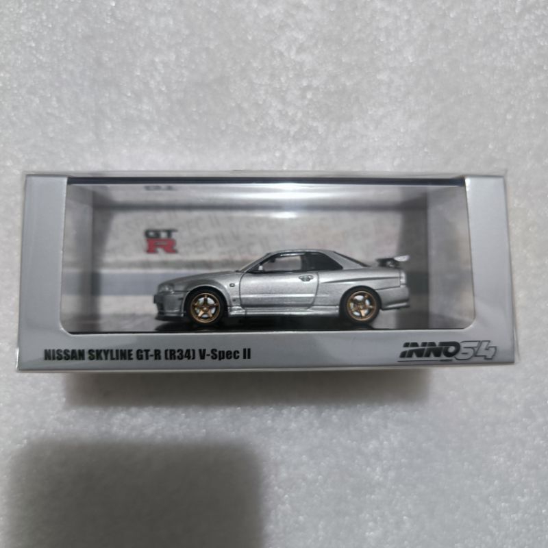 Jual INNO64 NISSAN SKYLINE GT-R R34 V-SPEC II SILVER | Shopee Indonesia