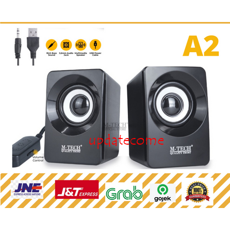 Jual Speaker multimedia M-Tech A2 untuk PC Laptop Input jack 3.5 mm ...