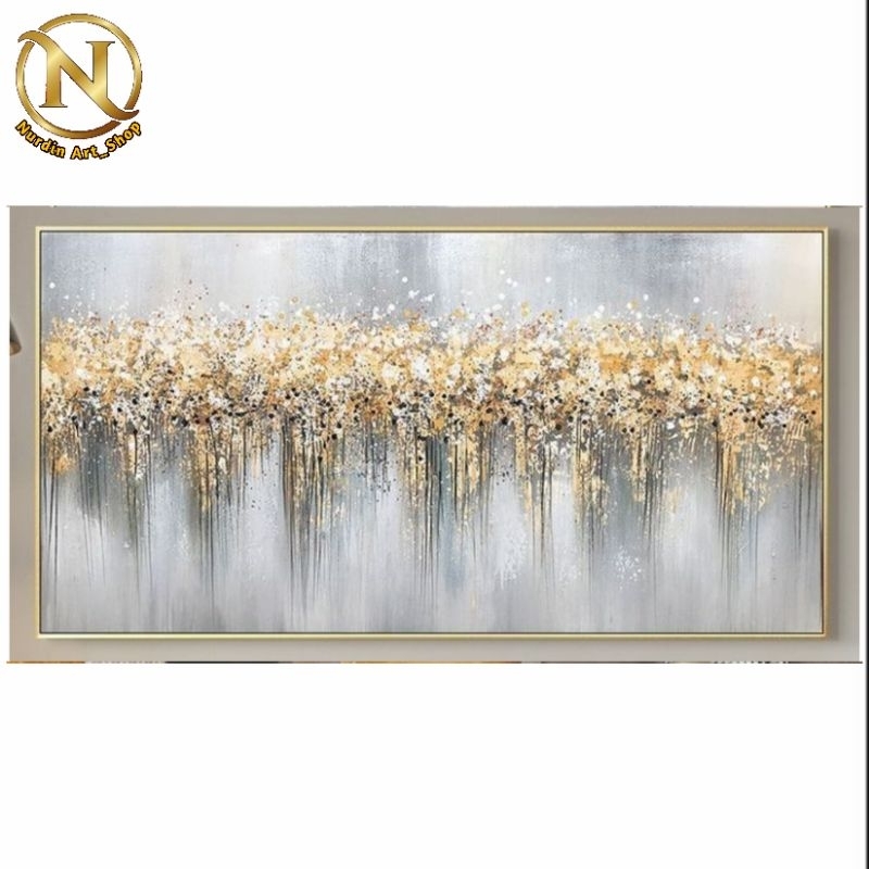 Jual Lukisan modern Abstrak gold Glitter timbul plus Frame | Shopee ...