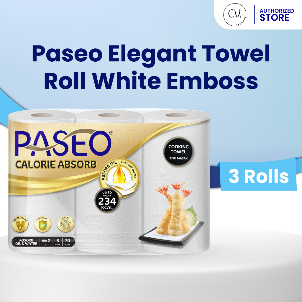 Jual [3 ROLL] Tissue Paseo Calorie Absorb Tissu Dapur Penyerap Minyak ...