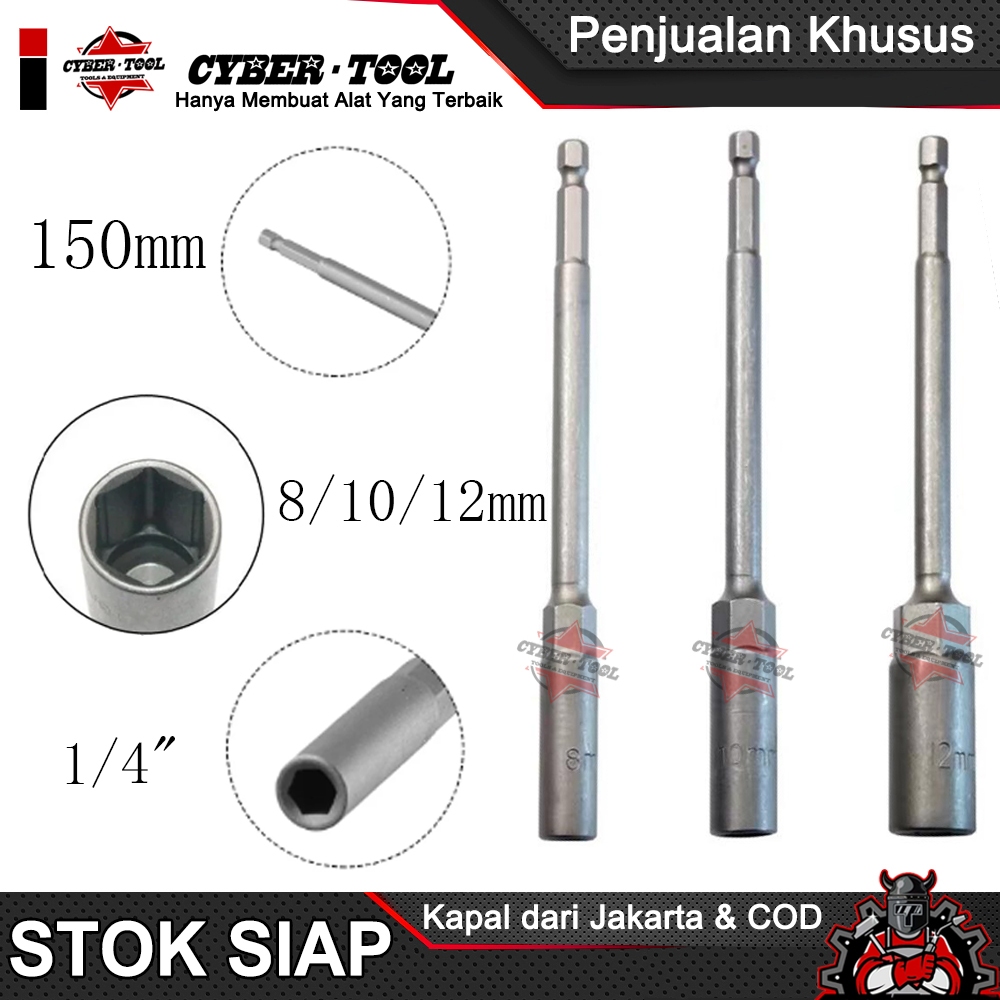 Jual Adapter Soket Kunci Pas Ekstension Panjang 150mm Hex Nut Driver ...