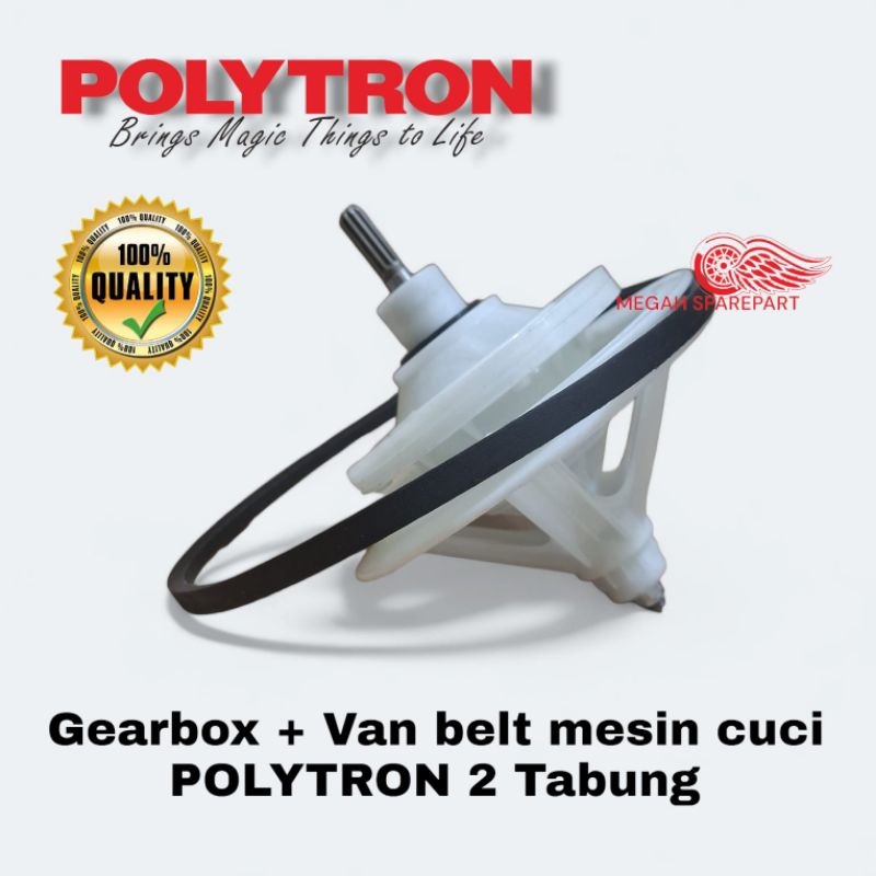 Jual Set Gearbox + Vanbelt mesin cuci POLYTRON PWM 9366 2 Tabung ...