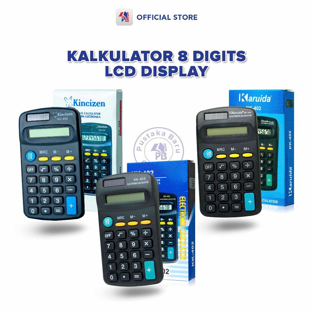 Jual Kalkulator Ukuran Kecil 8 Digit Tipe KK 402 Bermacam Merk ...