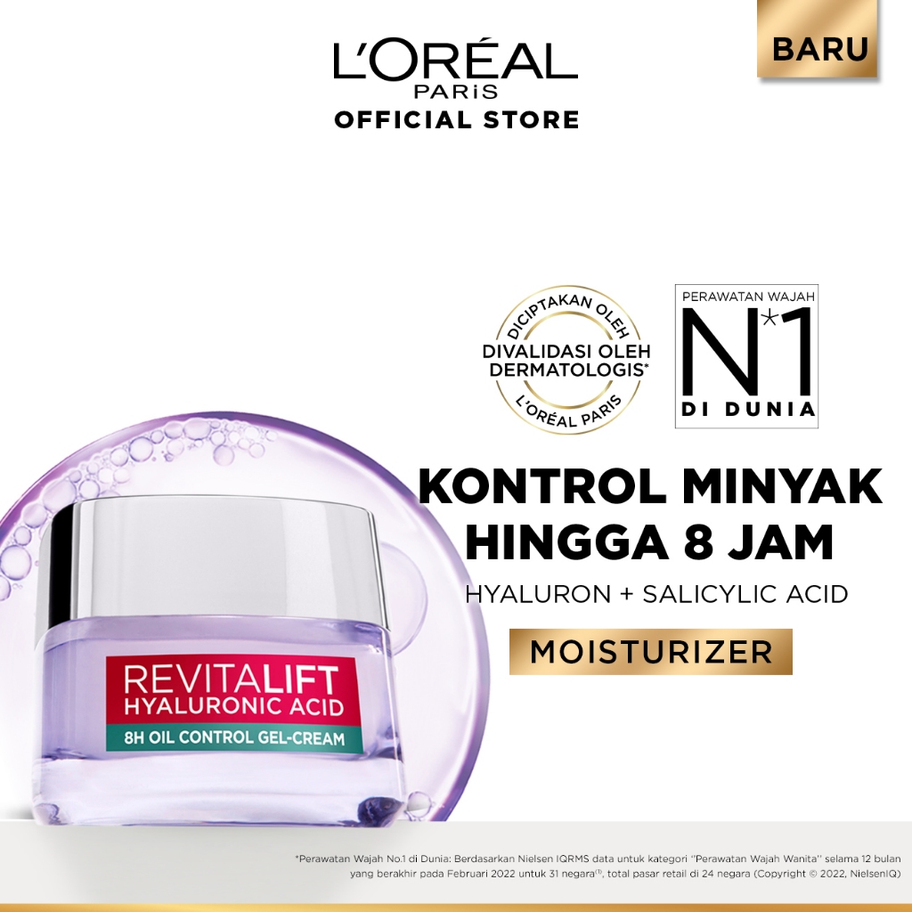 Jual L'oreal Paris Revitalift Hyaluronic Acid 8h Oil Control Gel-Cream ...