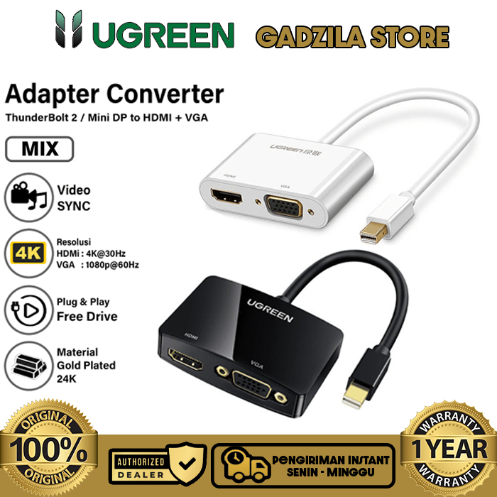 Jual UGREEN Adaptor Kabel Converter Mini DP Thunderbolt To HDMI + VGA ...