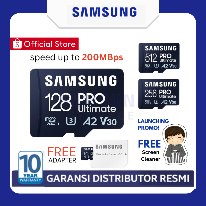 Jual SAMSUNG MicroSD PRO Ultimate 128GB 256GB 512GB Micro SD SDXC Memory Card 128 256 512 GB ...
