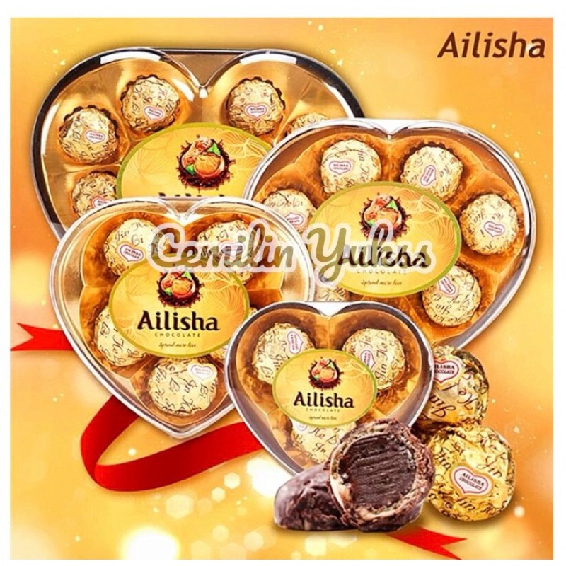 Jual Ailisha Chocolate Wafer Ball Heart Shape 100g Alishia Golden ...