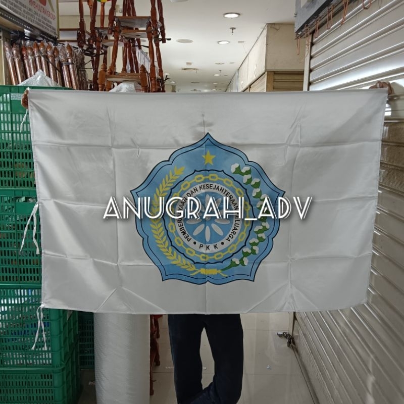 Jual bendera pataka bendera logo sablon PKK ukuran 90cm x 135cm ...