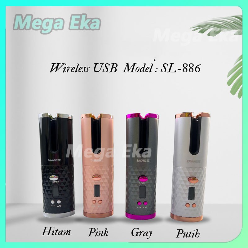 Jual Zavanese Catokan Portable Curly Otomatis Wireless USB SL-886/Cordless Automatic Hair Curler ...