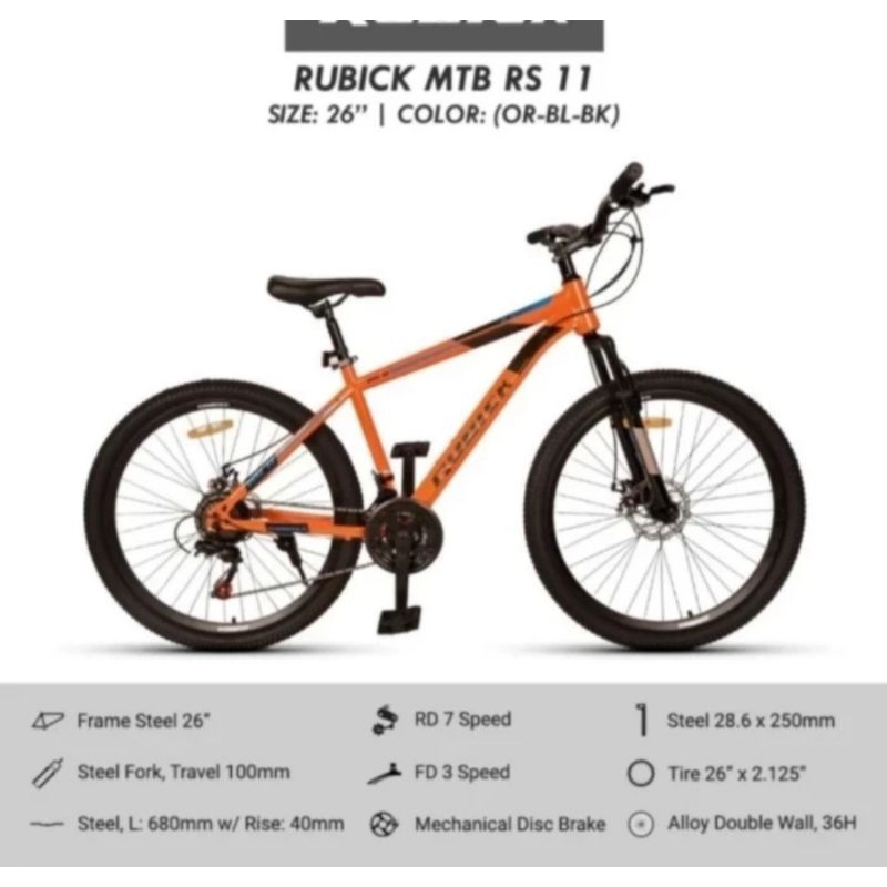 Jual Sepeda Gunung MTB 26 inch Rubick MTB RS 11 New 21 speed | Shopee ...