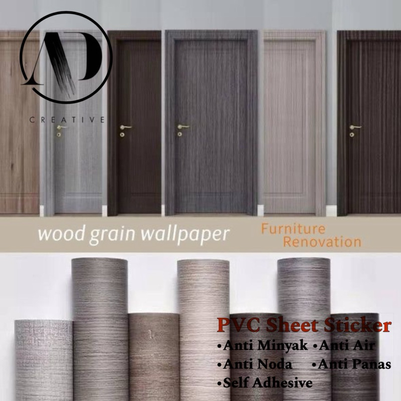 Jual WALPAPER STIKER PINTU SERAT KAYU DAN MOTIF MARMER LEBAR 120 ...