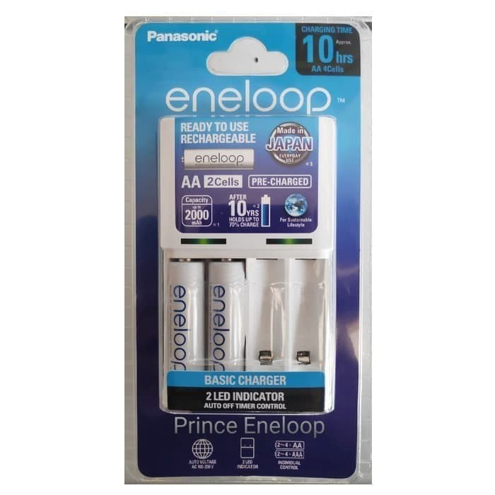 Jual Panasonic Basic Charger + eneloop AA 2000mAh 2pcs - 2100Cycle ...