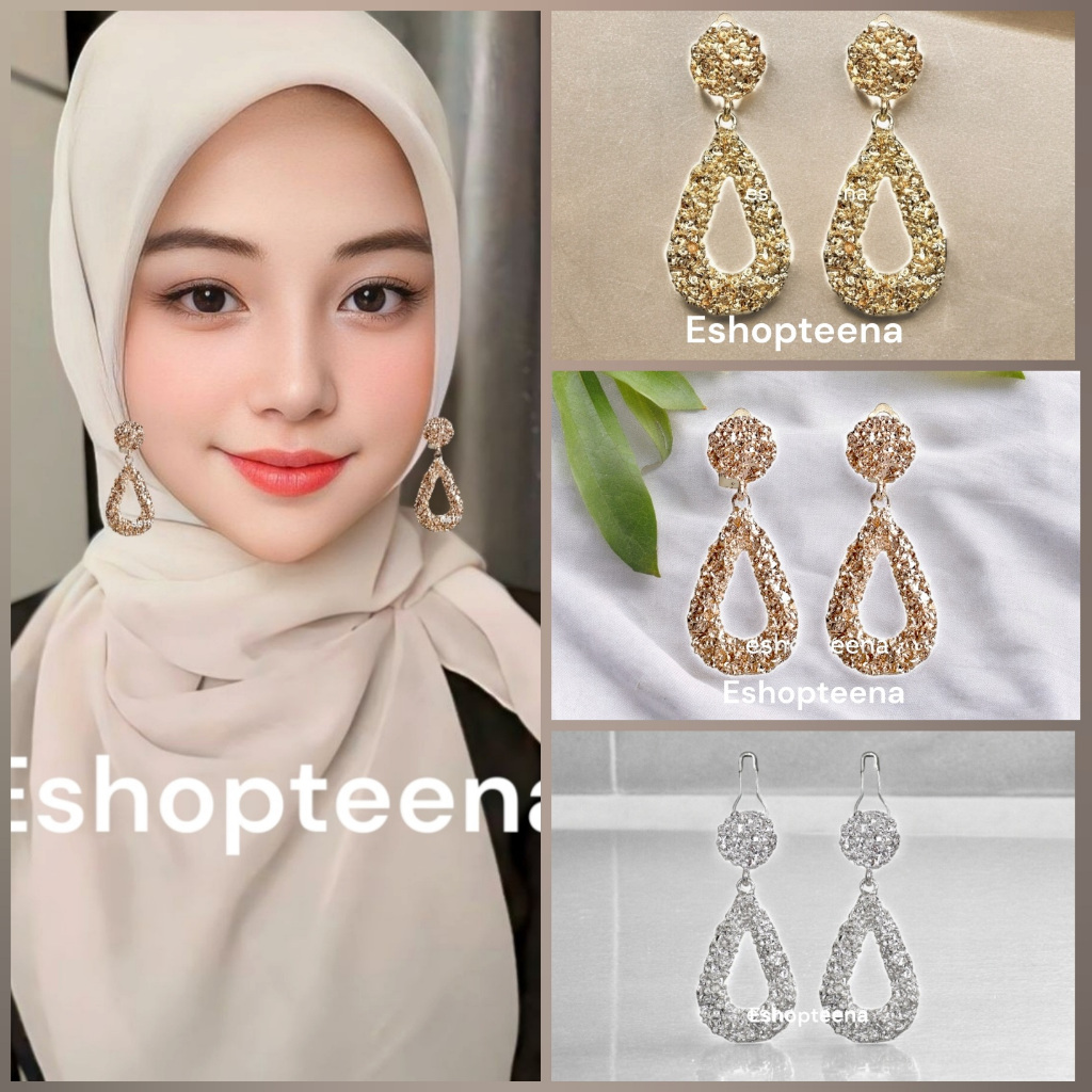 Jual A01 Anting hijab juntai peniti / jepit / klip tears_ANTING JILBAB ...