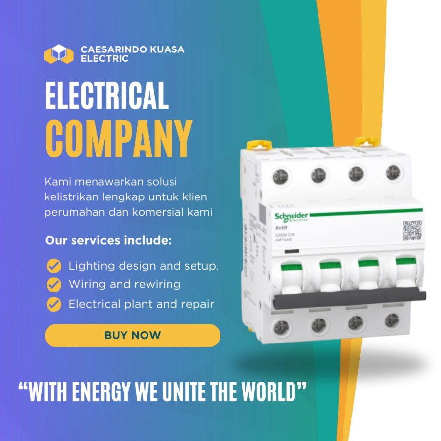 Jual MCB 63A 4P SCHNEIDER IC60N A9F74463 63AMPER 4PAS 63AMPERE 4PHASE ...