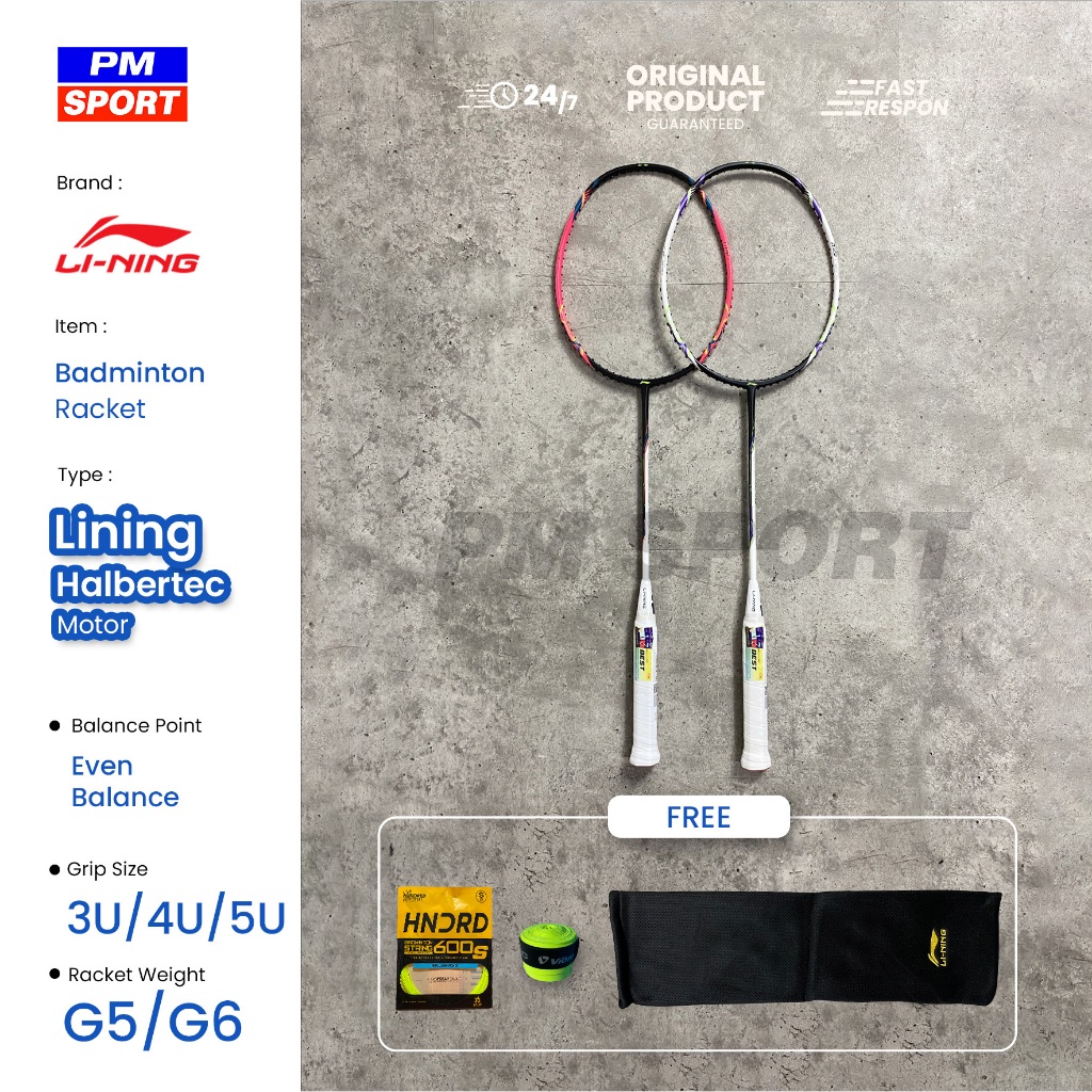 Jual RAKET BADMINTON / BULUTANGKIS LINING HALBERTEC MOTOR ORIGINAL ...