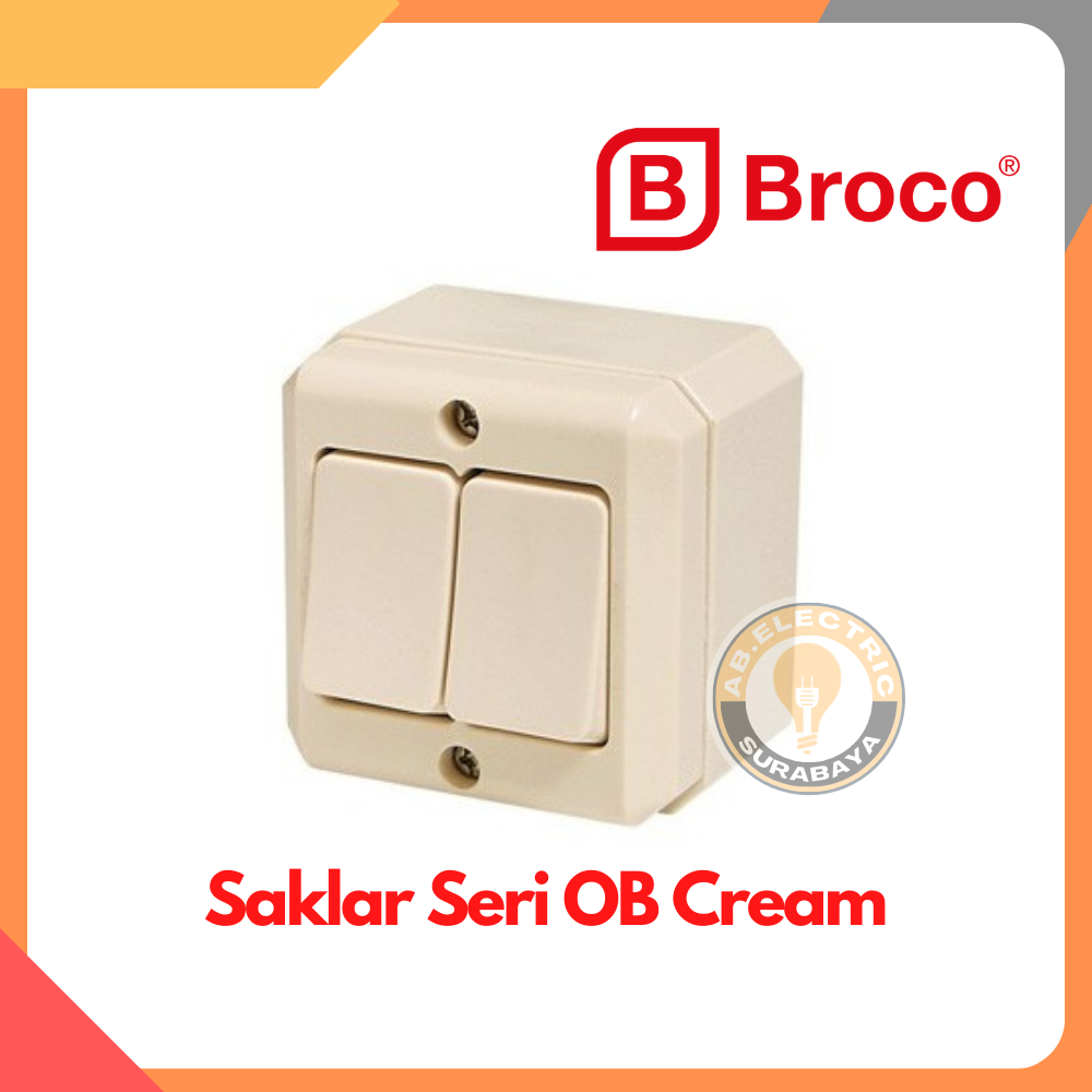 Jual Broco Saklar Seri OB Cream New Gee 1622011 Double Switch Outbow ...