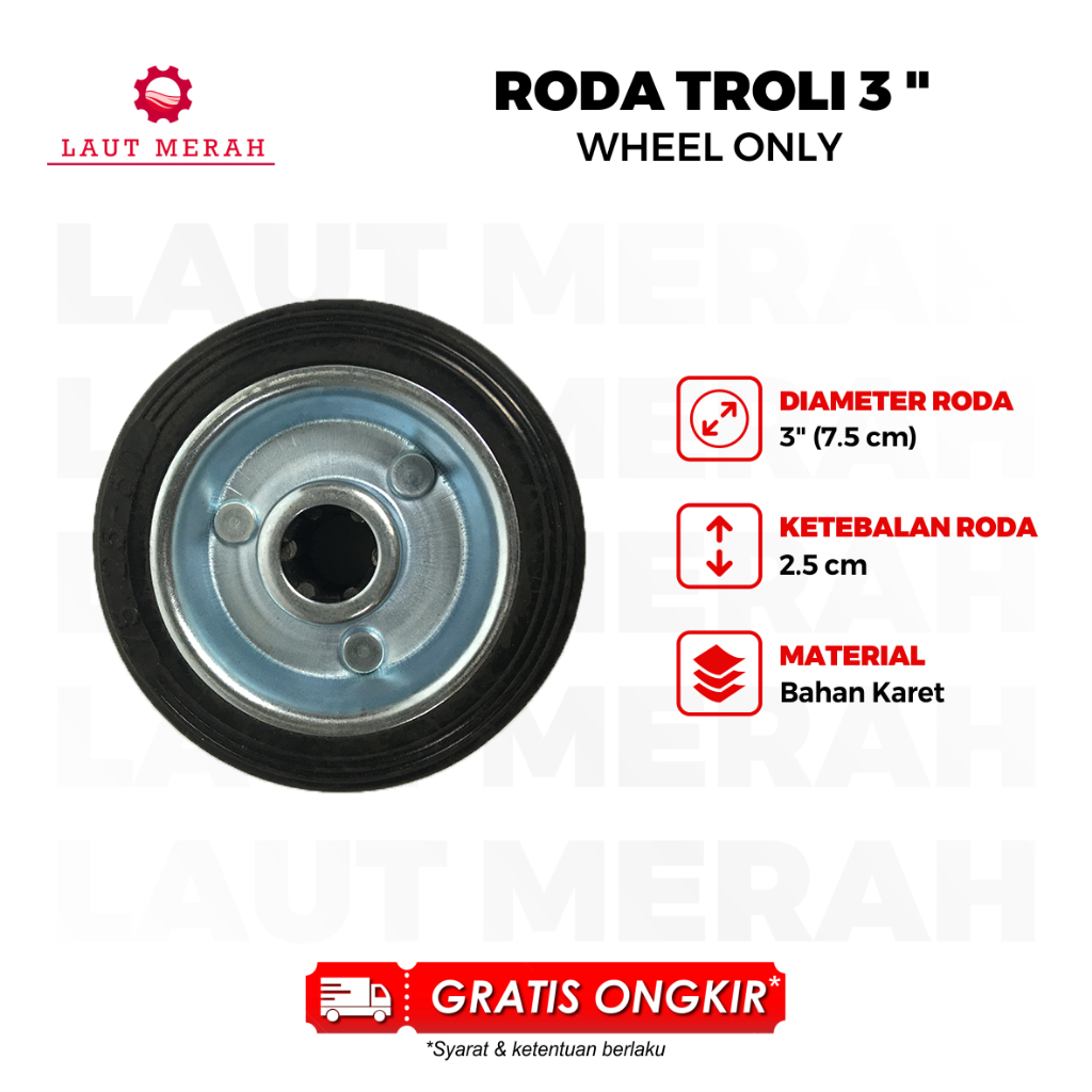 Jual Roda Only 3 inch Roda Karet 3 inch Roha | Shopee Indonesia