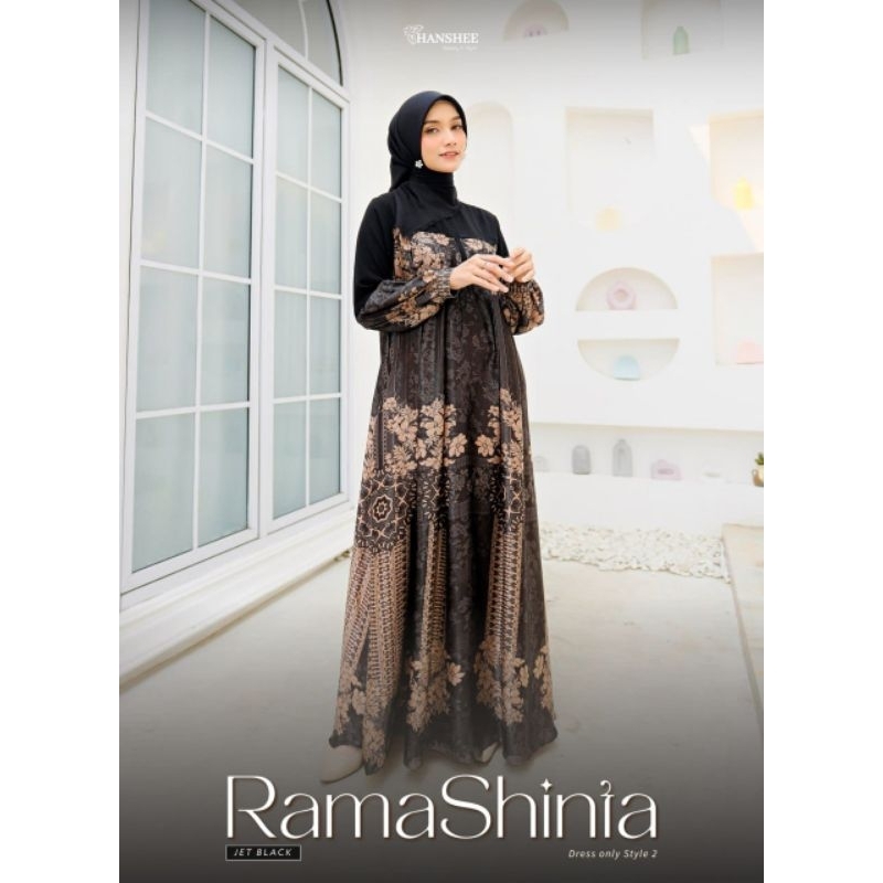 Jual Rama Shinta Dress Original by Hanshee Hijab M Jet Black | Shopee ...