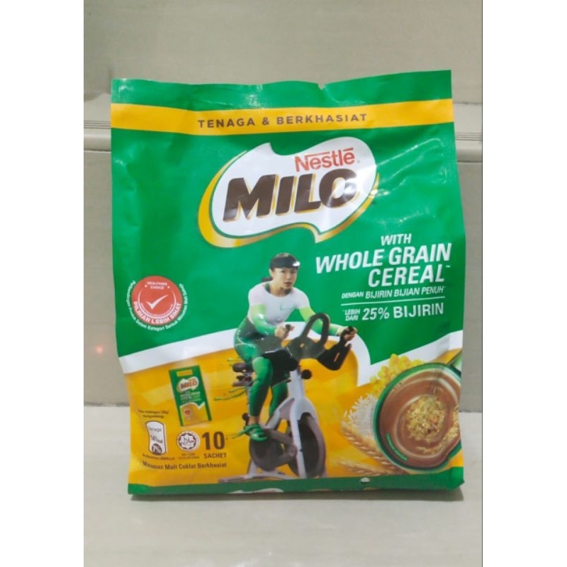 Jual MILO ACTIVE-GO WHOLE GRAIN CEREAL ORI MALAYSIA 10 SACHETS | Shopee ...