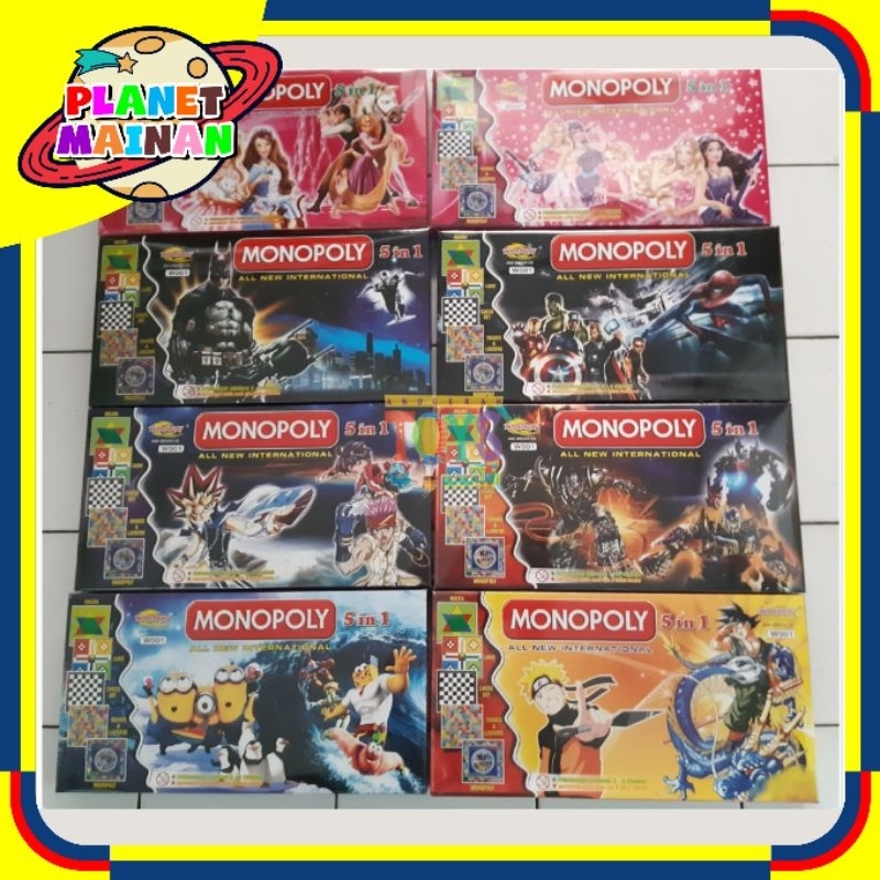 Jual Monopoli 5 in 1 Board Game Vintage Family Game Mainan Keluarga ...