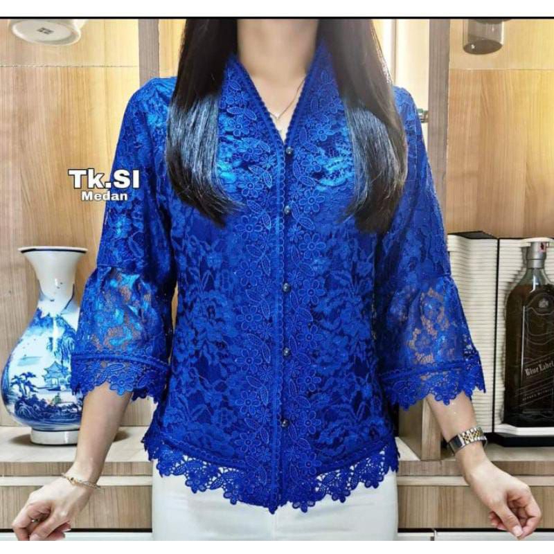 Jual Atasan brokat/brokat elghana/blouse brokat terompet | Shopee Indonesia